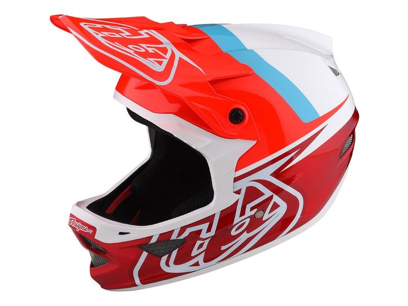 Casco Integral Troy Lee D3 Fiberlite Rojo/Blanco/Azul — Ebike-On