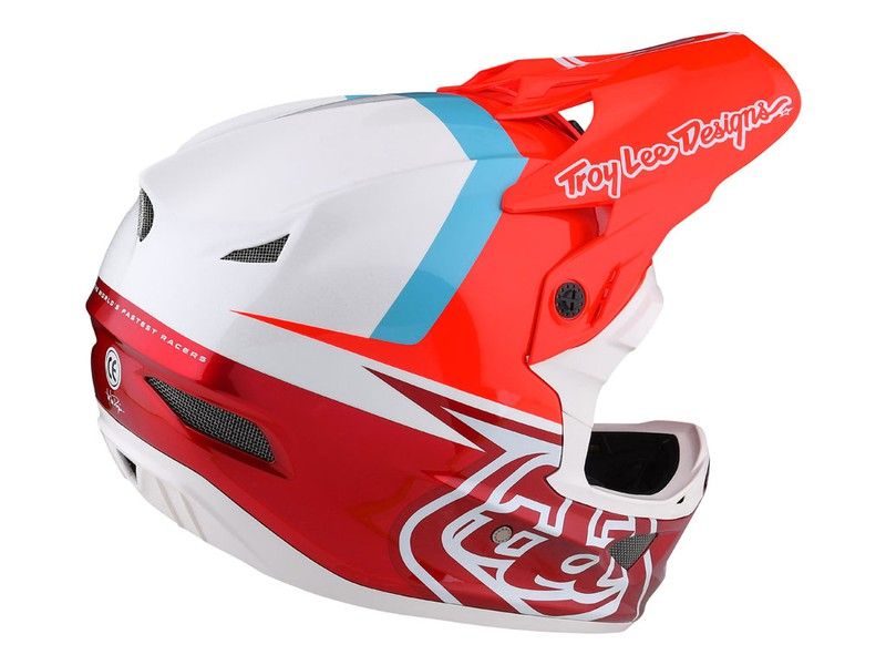 Casco Integral Troy Lee D3 Fiberlite Rojo/Blanco/Azul — Ebike-On