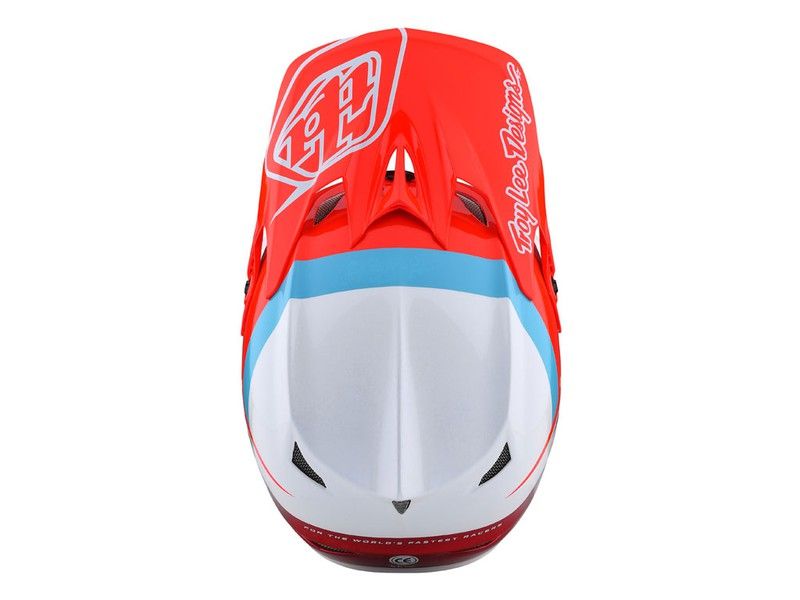 Casco Integral Troy Lee D3 Fiberlite Rojo/Blanco/Azul — Ebike-On
