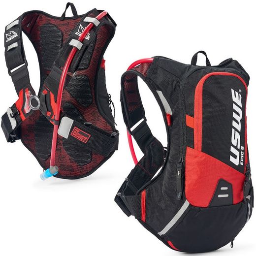 Mochila Uswe Epic 8 Hidratacion 3l Ndm 1.2 Negro/Rojo — Ebike-On